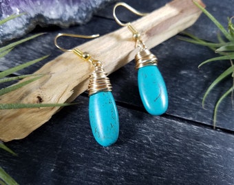 Blue Dyed Howlite | Etsy