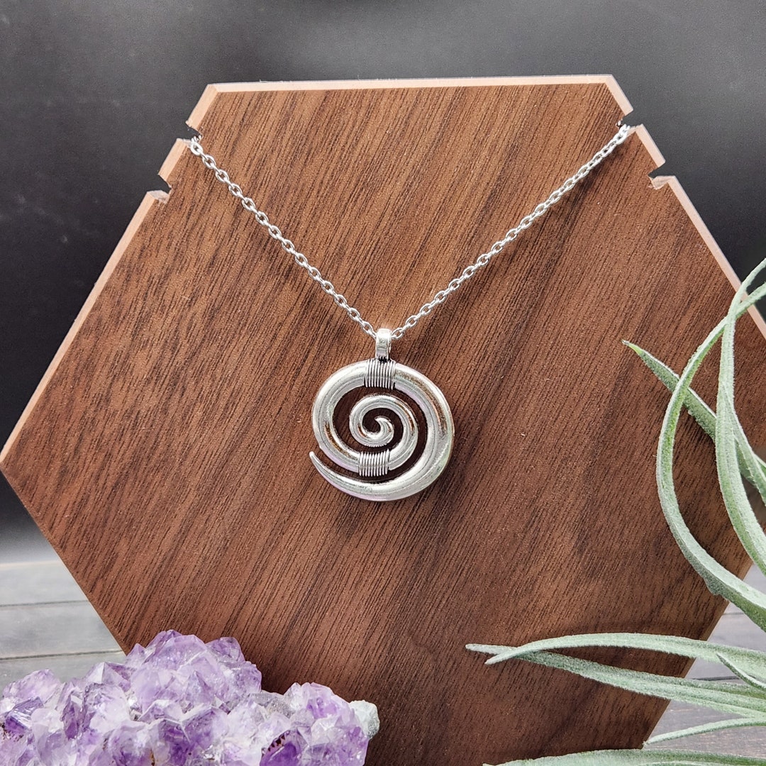 Silver Spiral Necklace Silver Spiral Pendant Silver Swirl - Etsy