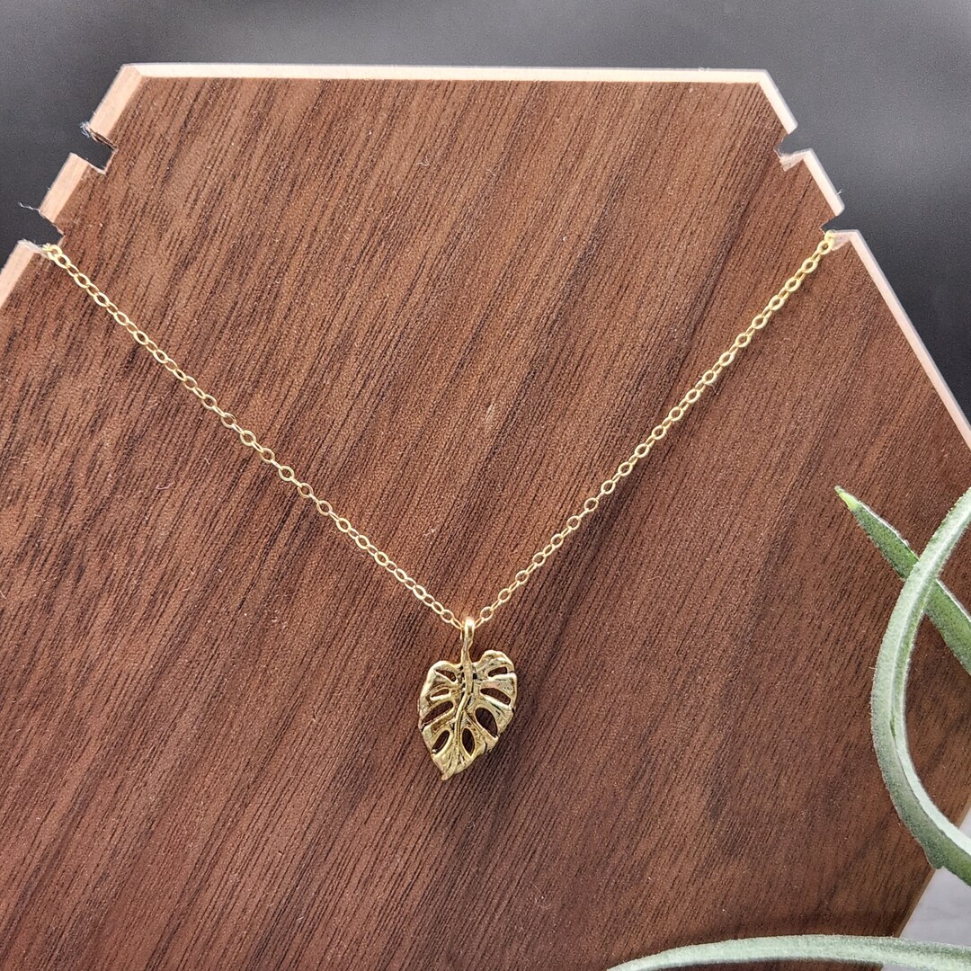 Leaf Necklace Gold - Monstera Necklace, Monstera Jewelry, Fall Leaf ...