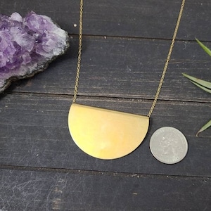 Half Moon Necklace - Gold Half Circle Necklace, Geometric Necklace ...