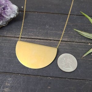 Half Moon Necklace - Gold Half Circle Necklace, Geometric Necklace ...