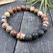 Leopard Jasper and Lava Stone Natural Essential Oil Diffuser Bracelet ...