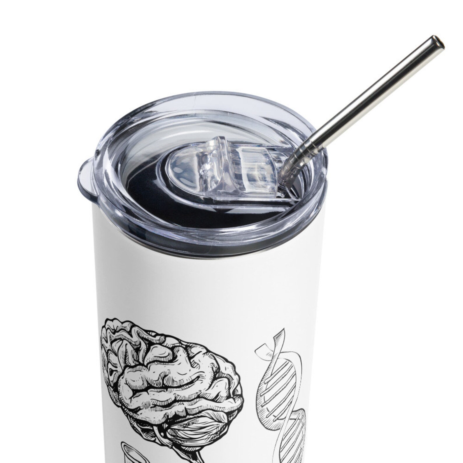 Neuroscience Themed Brain, Tube, Neuron, DNA Stainless Steel Tumbler - Etsy