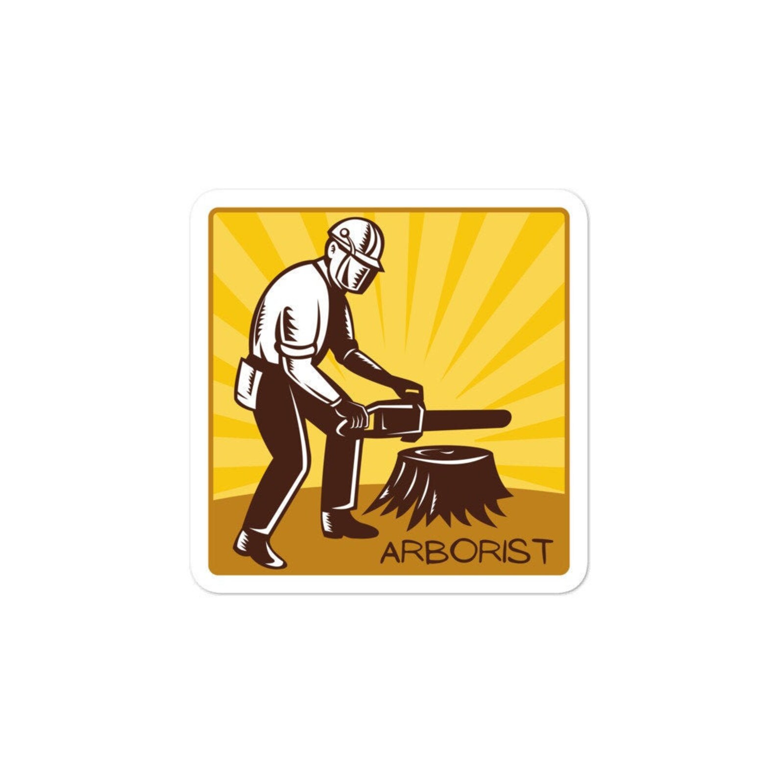 Arborist Chainsaw Tree Stump Bubble-free Stickers - Etsy