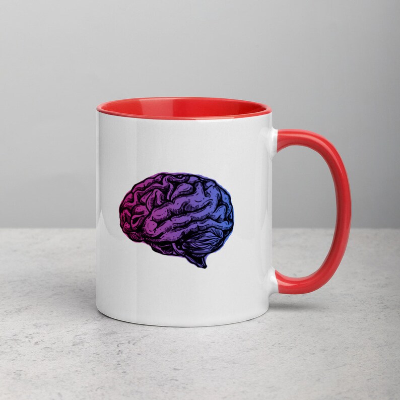 Gradient Watercolor Brain Neuroscience-themed Mug With Color - Etsy