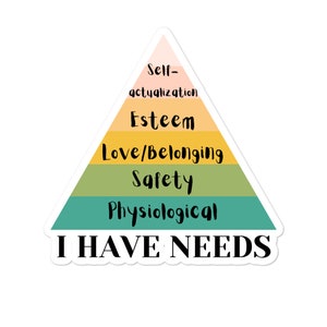 I Have Needs Maslow's Hierarchy of Needs Psychology Bubble-free ...