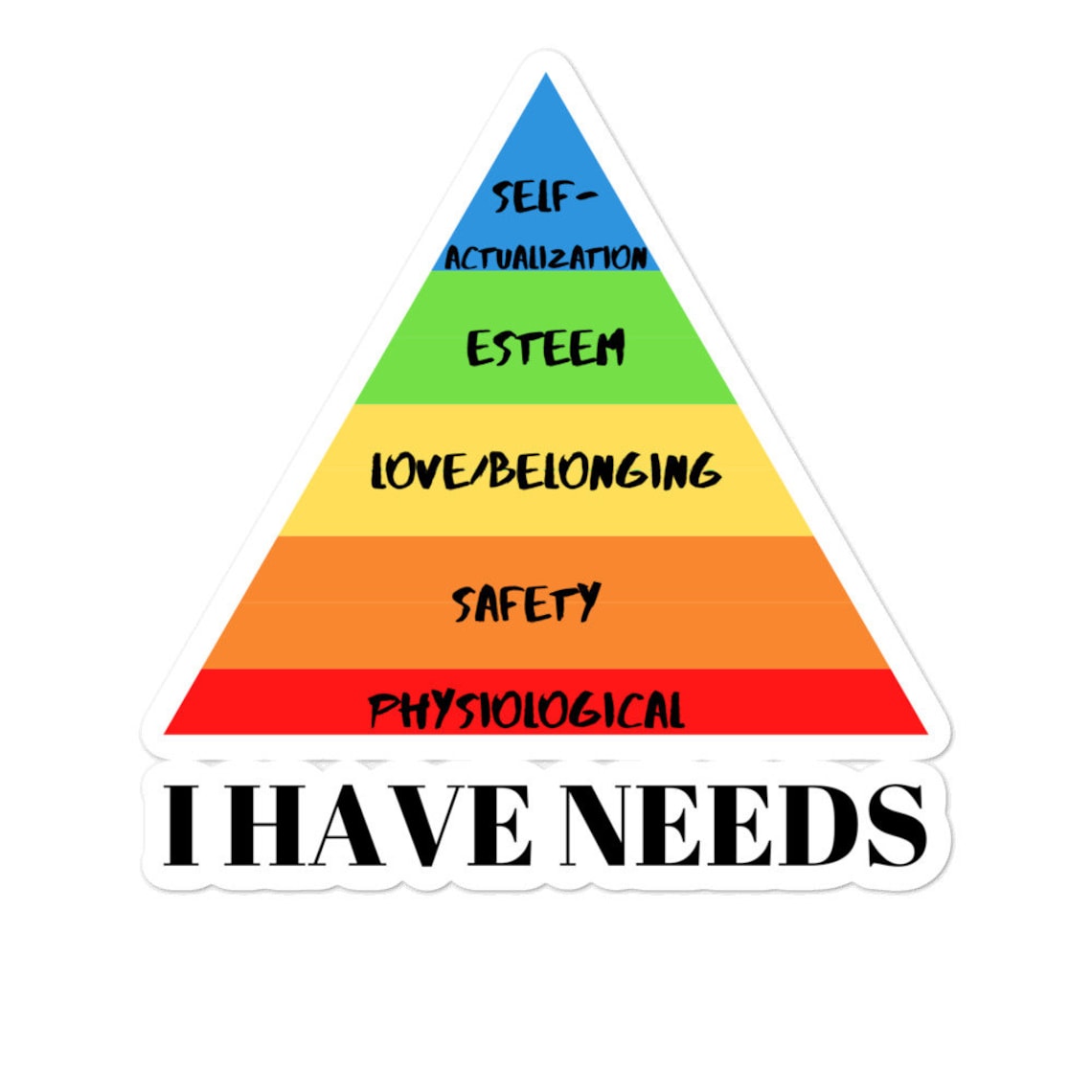 I Have Needs Maslow's Hierarchy of Needs Psychology Bubble-free ...
