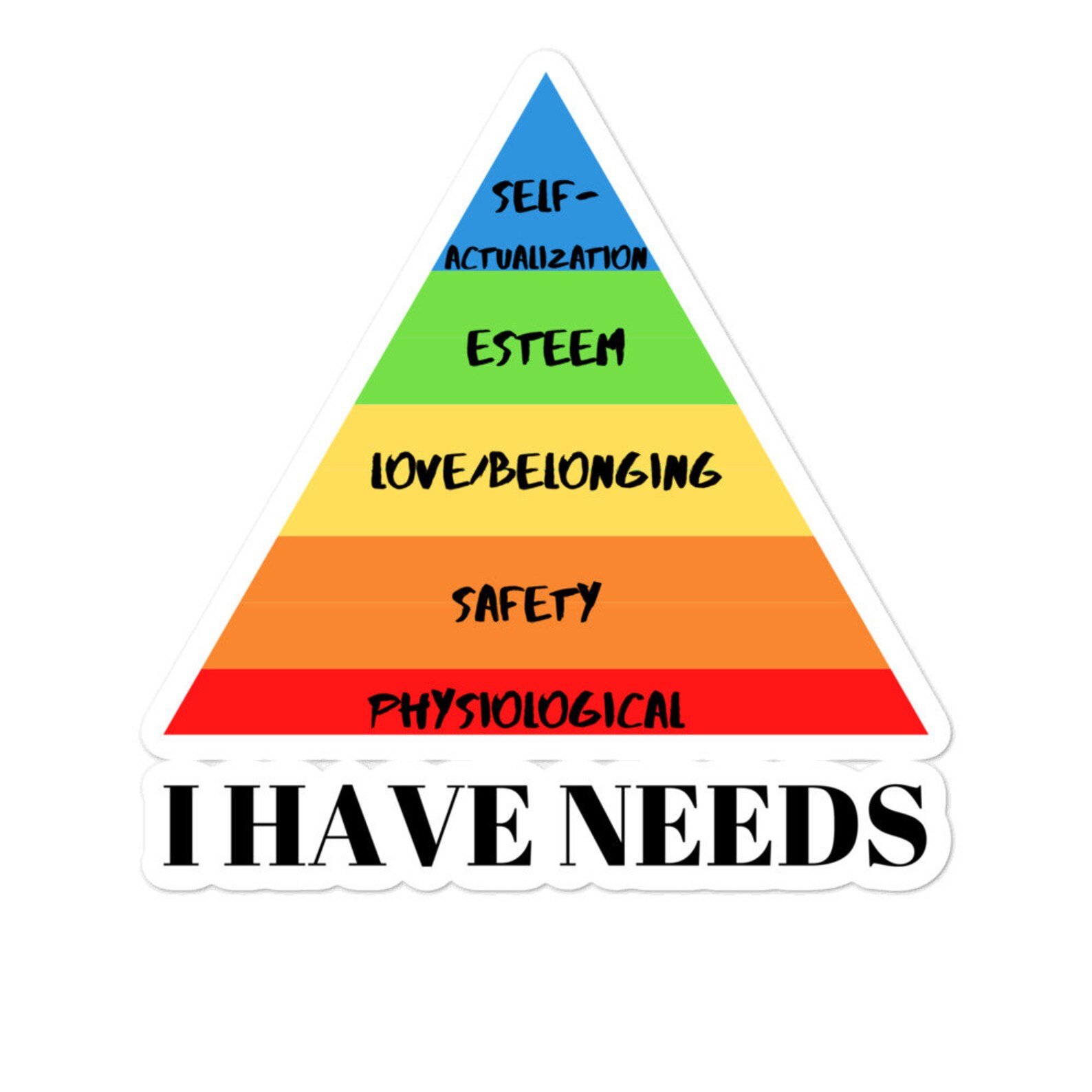 I Have Needs Maslow's Hierarchy of Needs Psychology Bubble-free ...