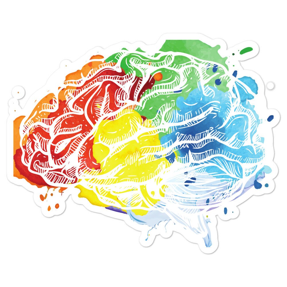 Brain Water Color Psychology Neuroscience Bubble-free Stickers - Etsy