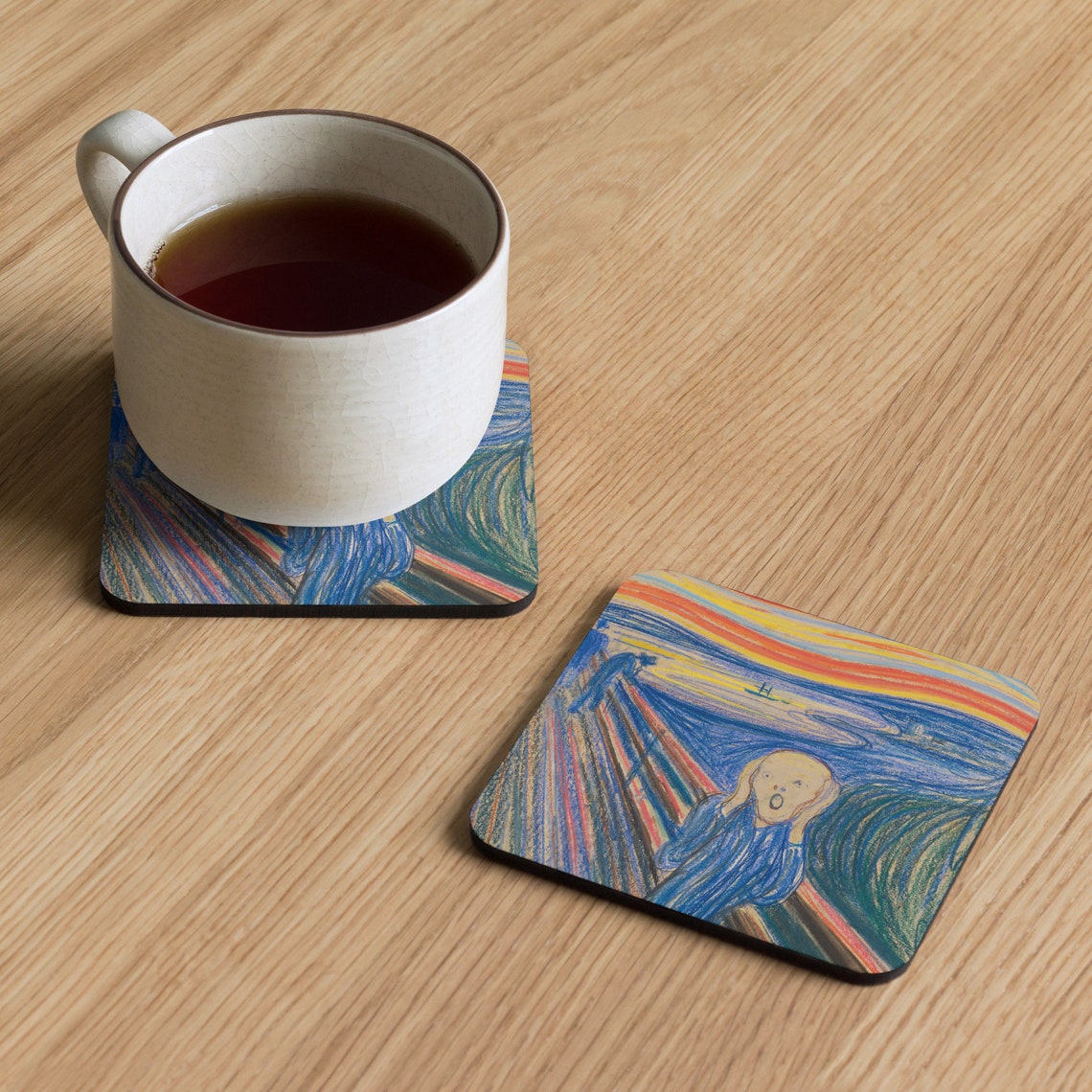 The Scream by Edvard Munch Artwork Cork-back Coaster - Etsy