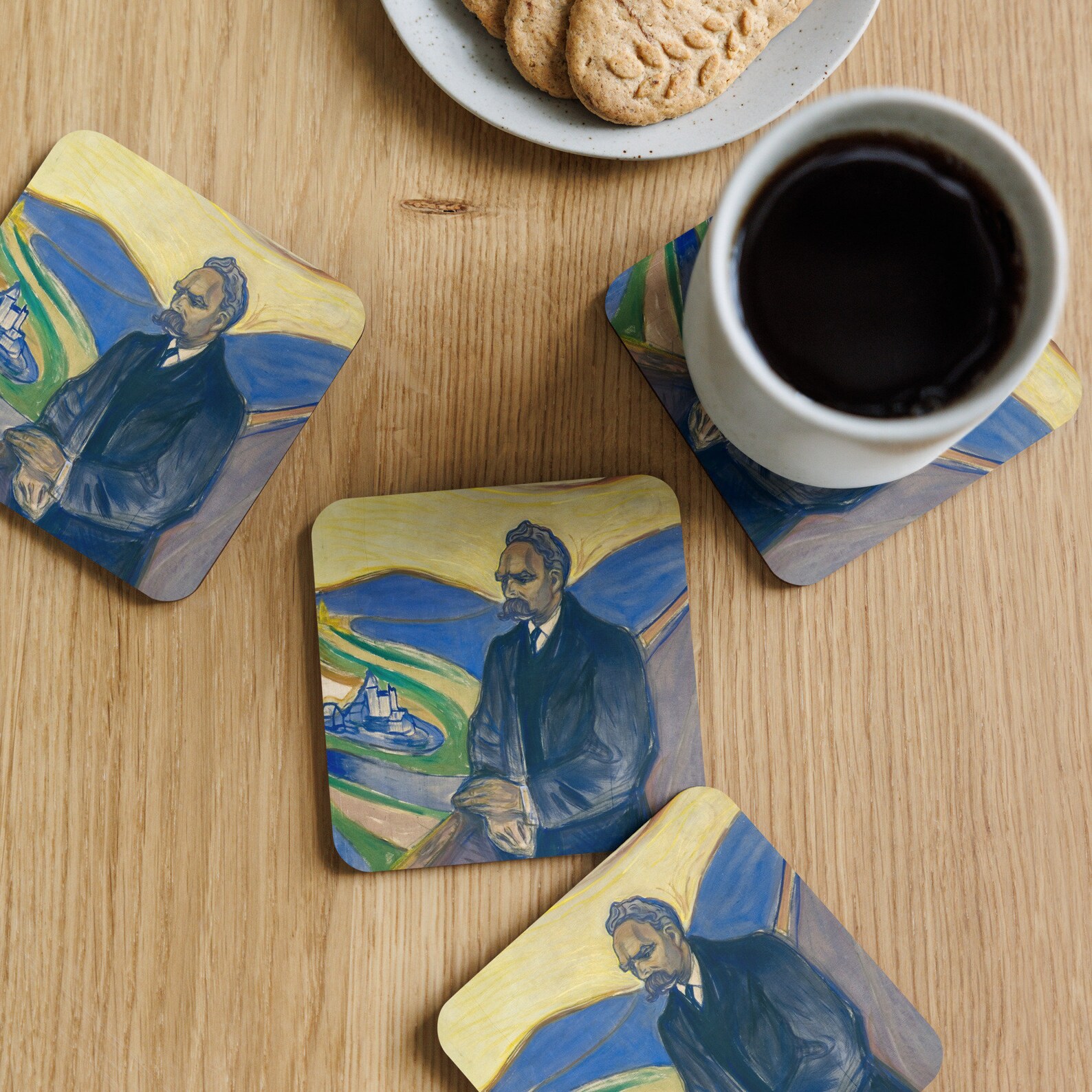 Friedrich Nietzsche by Edvard Munch Artwork Cork-back Coaster - Etsy