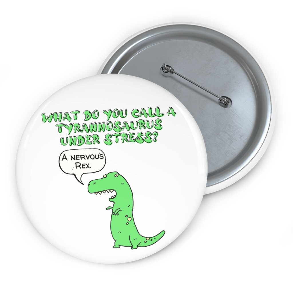 Dinosaur Under Stress A Nervous Rex Psychology Gift Pin Buttons - Etsy