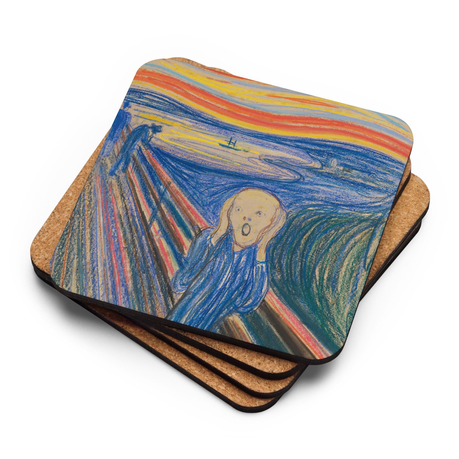 The Scream by Edvard Munch Artwork Cork-back Coaster - Etsy