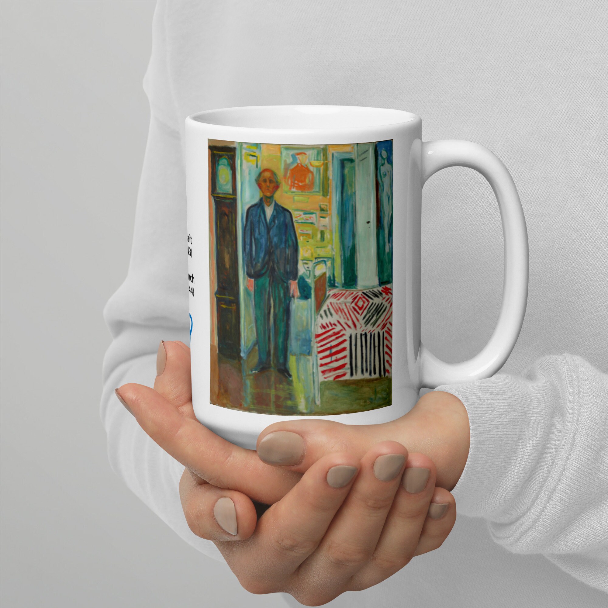 Self-portrait 19401943 Edvard Munch 1863 1944 Artwork Glossy White Mug ...