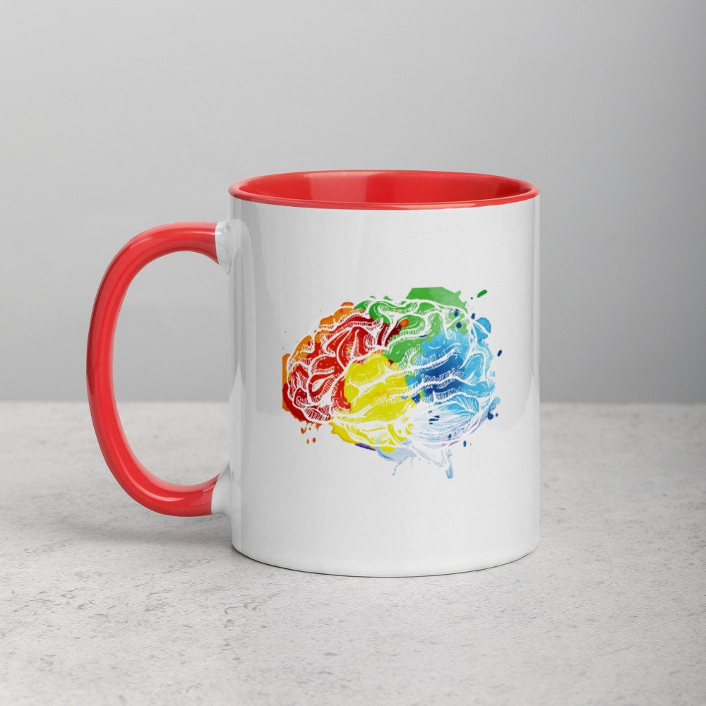 Brain Water Color Psychology Neuroscience Mug With Color Inside - Etsy