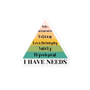 I Have Needs Maslow's Hierarchy of Needs Psychology Bubble-free ...