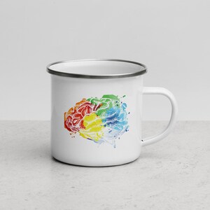 Brain Water Color Psychology Neuroscience Themed Enamel Mug - Etsy