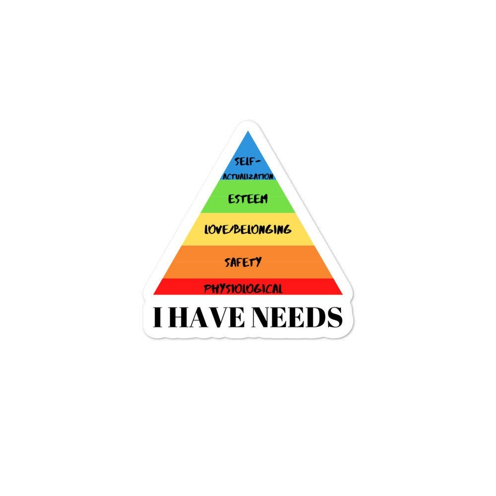I Have Needs Maslow's Hierarchy of Needs Psychology Bubble-free ...