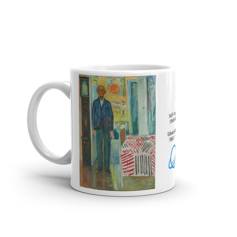 Self-portrait 19401943 Edvard Munch 1863 1944 Artwork Glossy White Mug ...