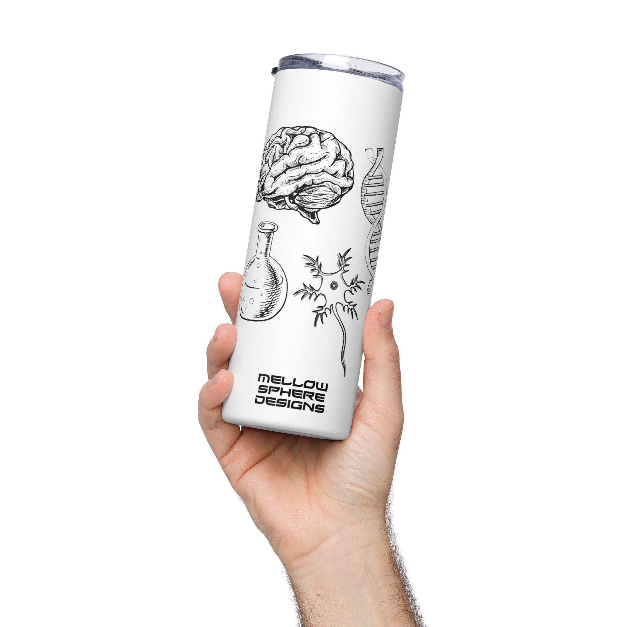 Neuroscience Themed Brain, Tube, Neuron, DNA Stainless Steel Tumbler - Etsy