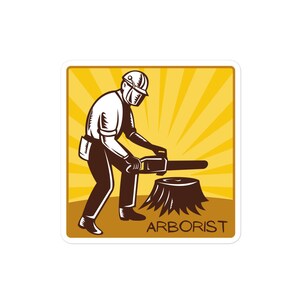 Arborist Chainsaw Tree Stump Bubble-free Stickers - Etsy