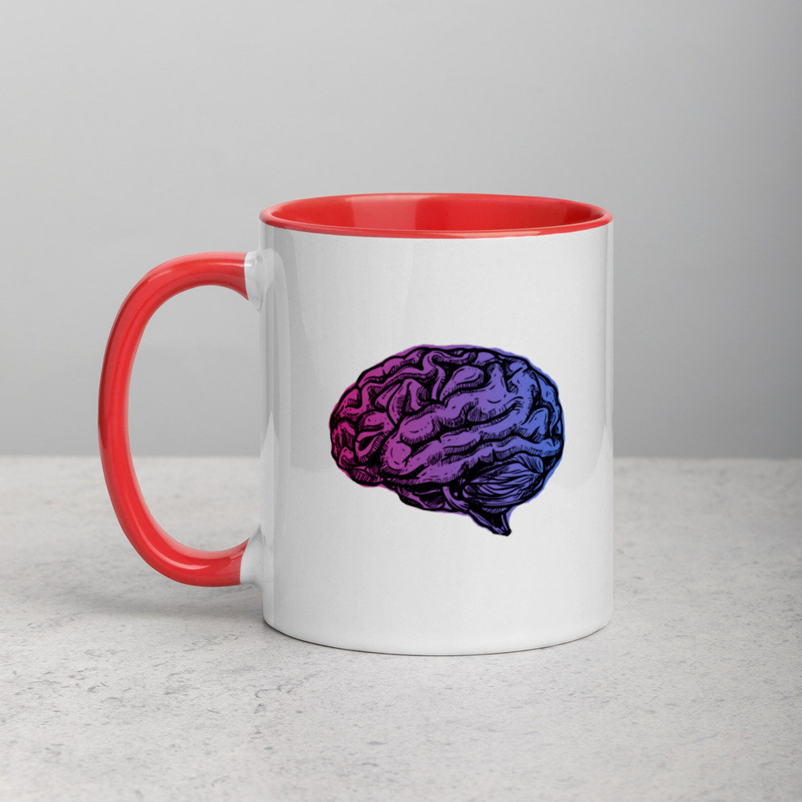 Gradient Watercolor Brain Neuroscience-themed Mug With Color - Etsy