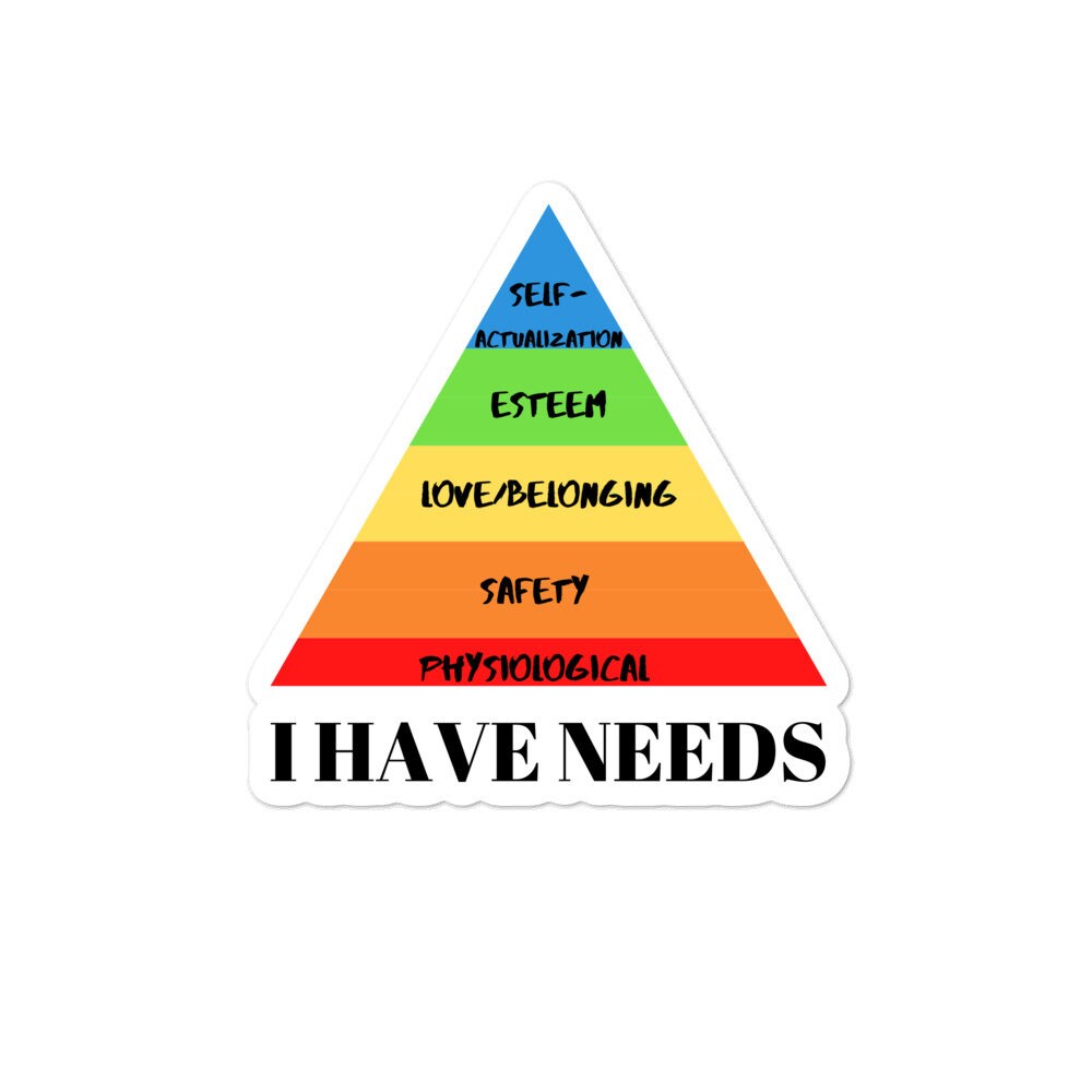 I Have Needs Maslow's Hierarchy of Needs Psychology Bubble-free ...