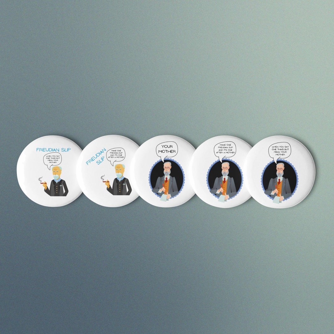 Freudian Slips Psychology Set of Pin Buttons - Etsy