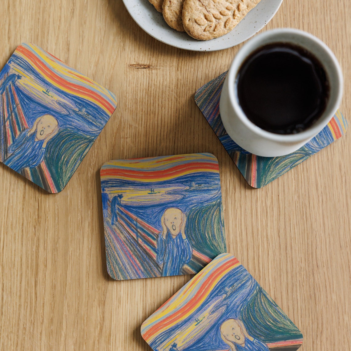 The Scream by Edvard Munch Artwork Cork-back Coaster - Etsy