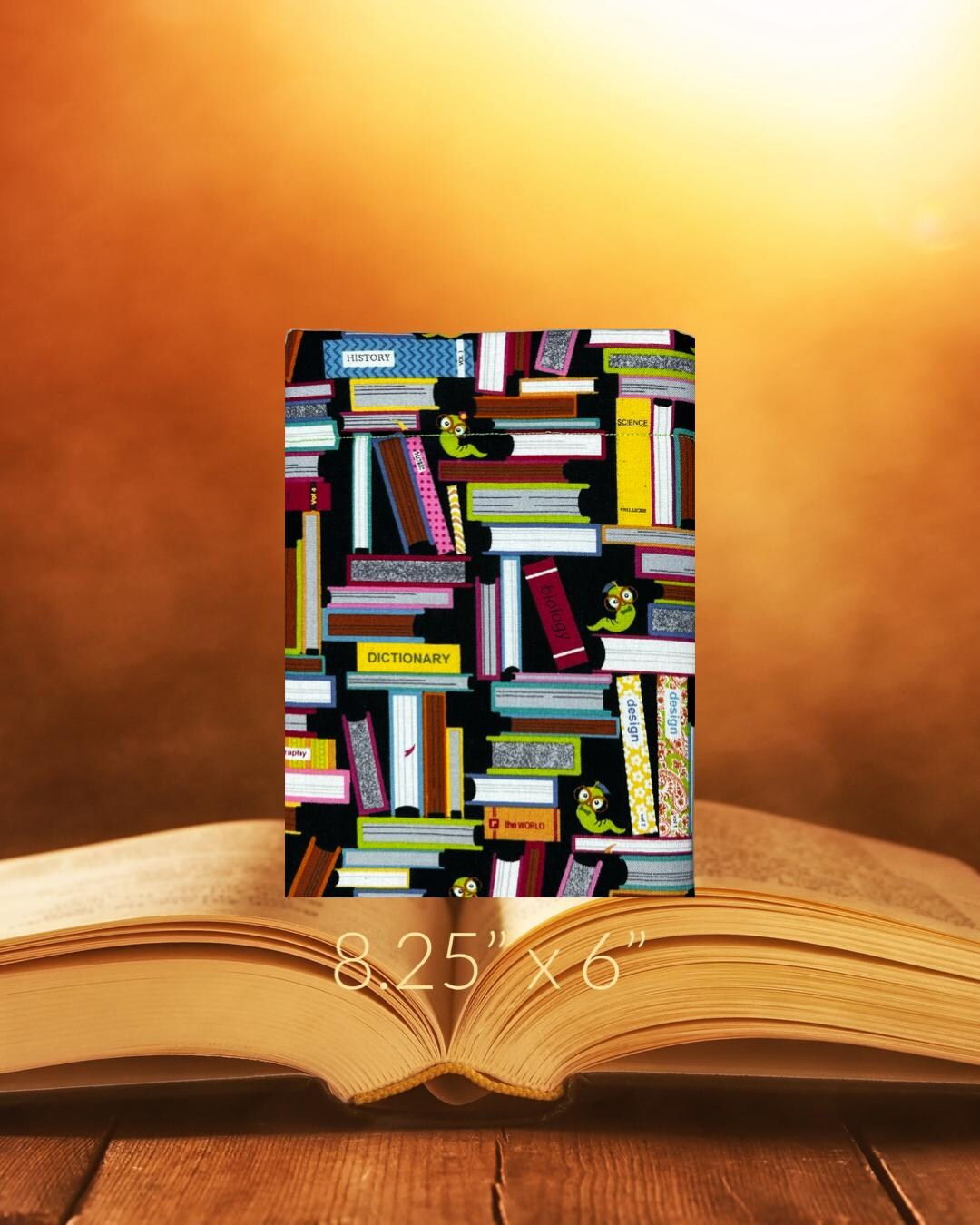 Library Shelves Booksleeve -genre Paperback Bookpouch -study Fabric ...