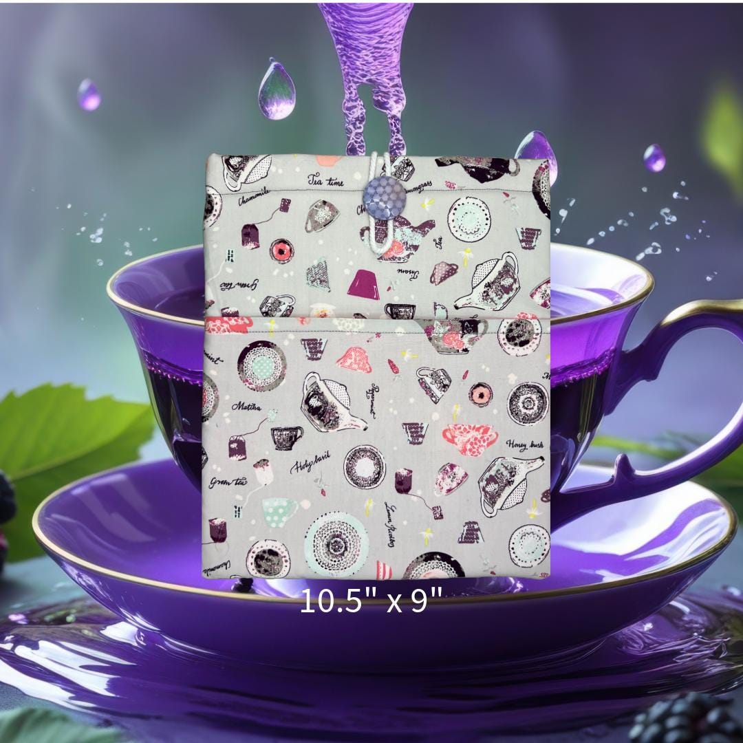 Tea Cup Booksleeve: Latte Tablet Protector(10.5”x9”), Humorous Fabric ...