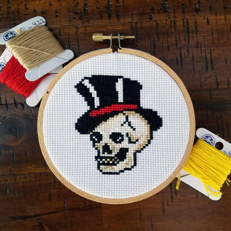 Dapper Skull Cross Stitch Pattern PDF DOWNLOAD - Etsy