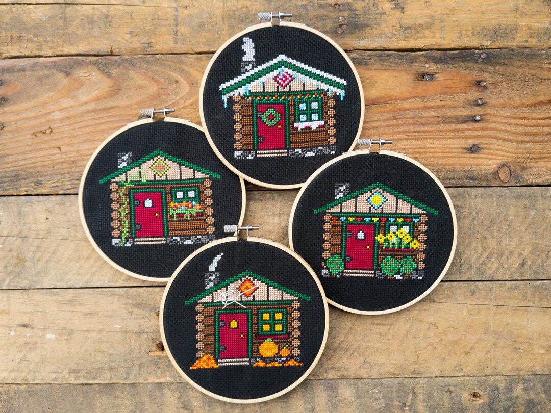 Four Seasons Cabin Cross Stitch Pattern Bundle - PDF DOWNLOAD - Etsy