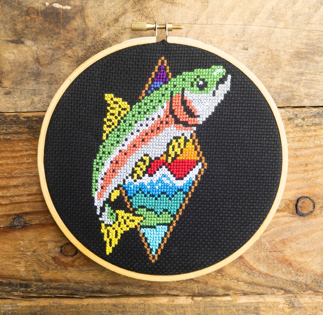Rainbow Trout Cross Stitch Pattern - PDF DOWNLOAD - Etsy