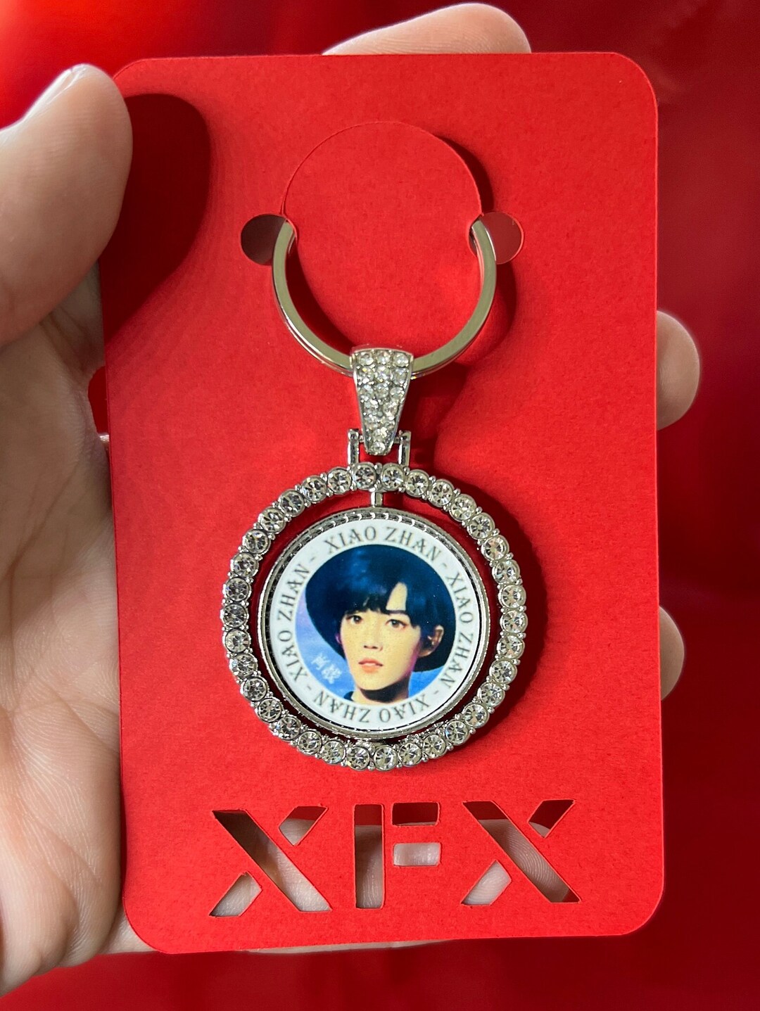 Xiao Zhan Double Sided Swivel Round Metal Keychain Pendant for Bags ...