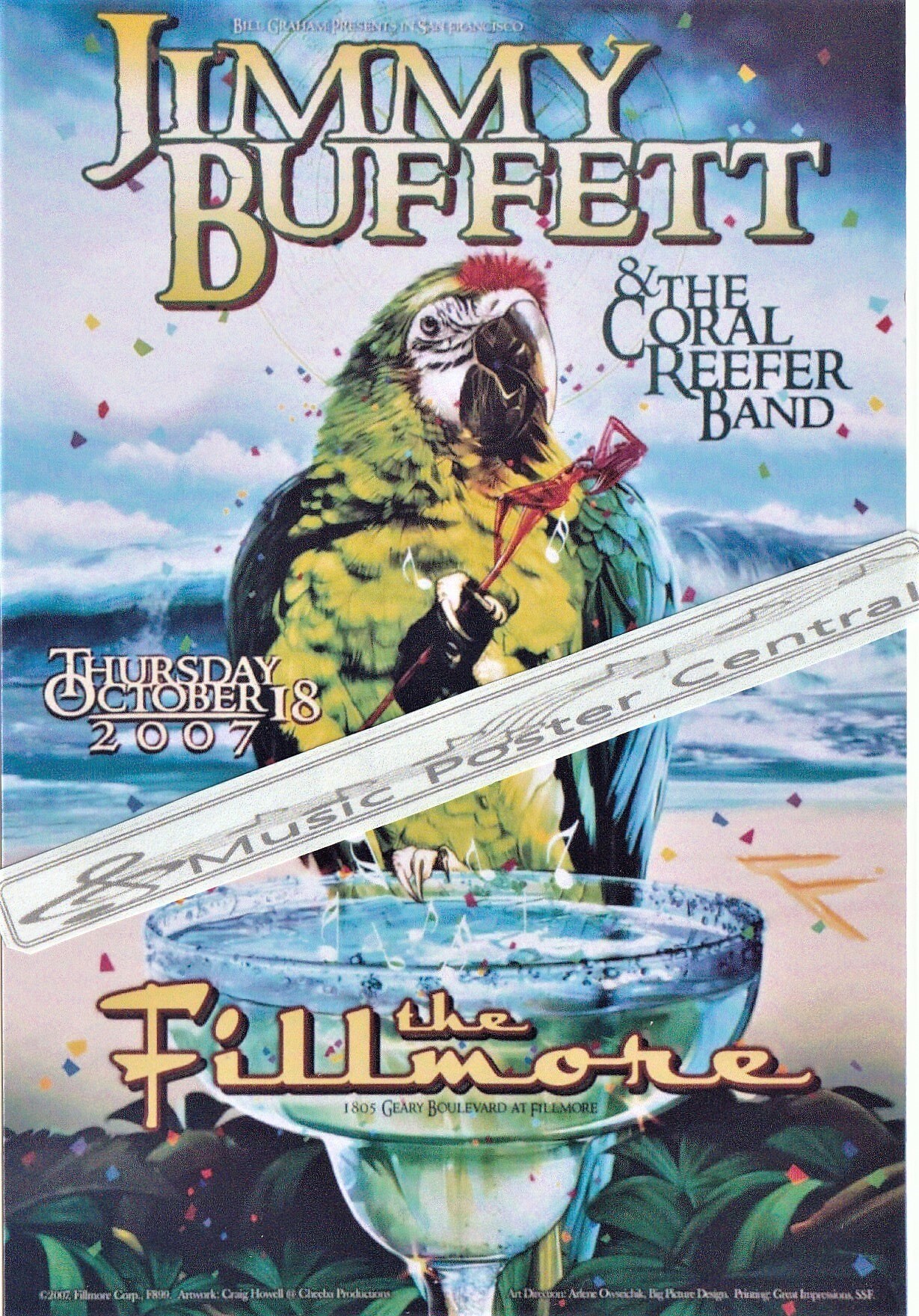 JIMMY BUFFETT & The Coral Reefer Band The 2007 Fillmore Poster | Etsy