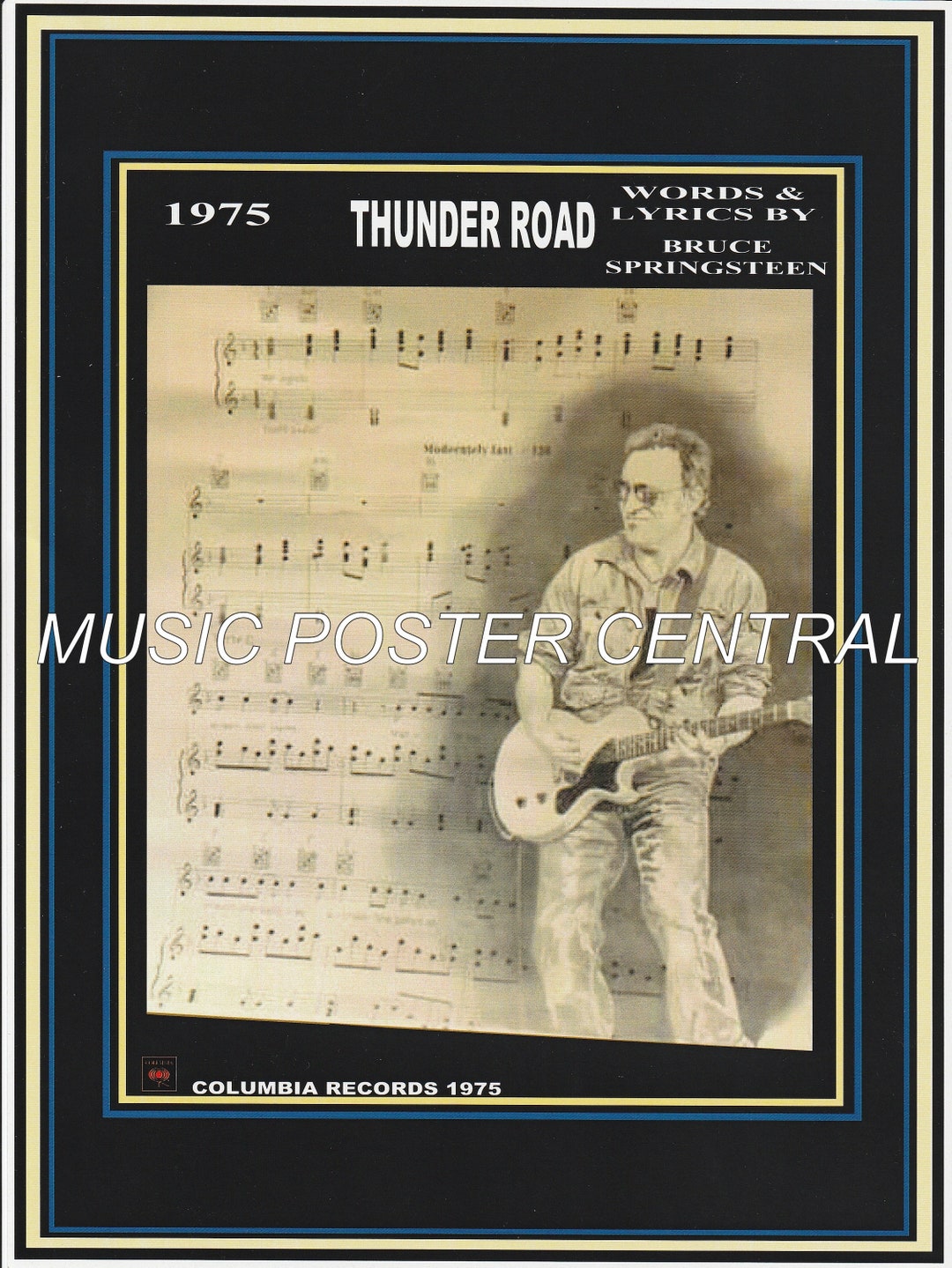 Bruce Springsteen Thunder Road Silhouette 11x17 1975 Poster - Etsy
