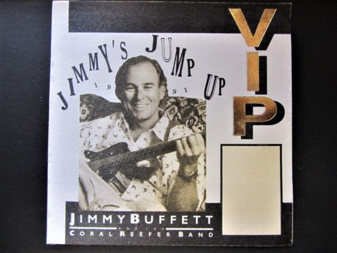 Jimmy Buffett Original/authentic '91 Jimmy's Jump up VIP Pass Glass ...