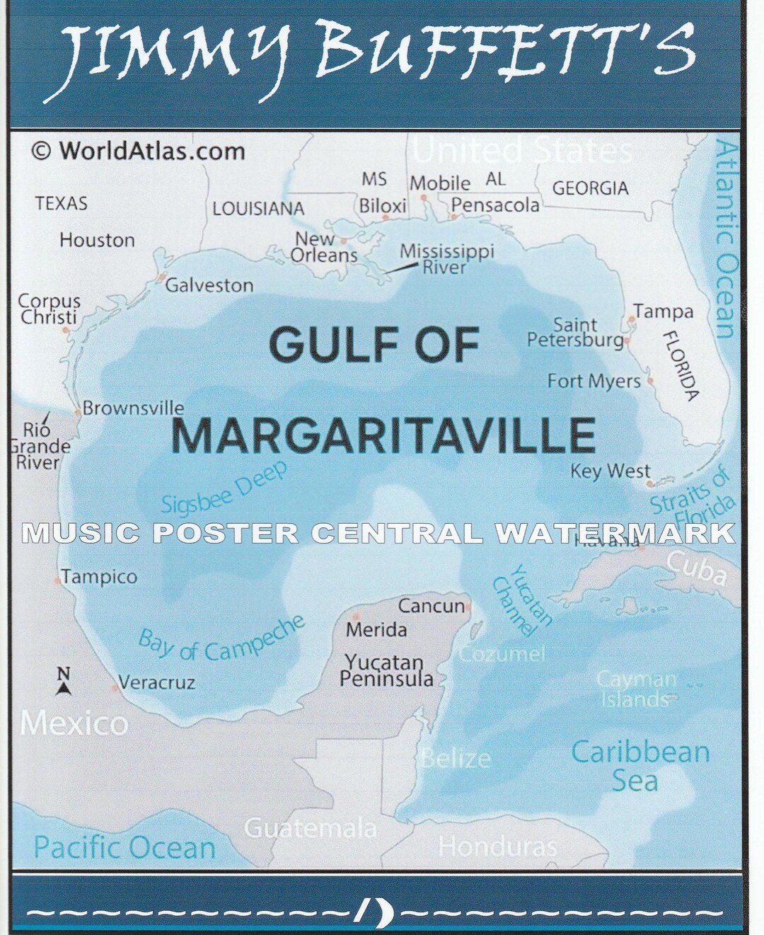Jimmy Buffett Gulf of Margaritaville 11x14 Color Poster - Etsy