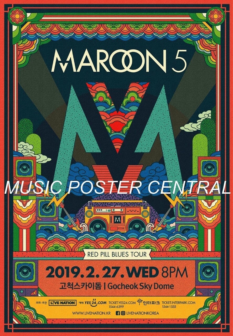 Maroon 5 11 X 17 2019 Color Tour Poster - Etsy