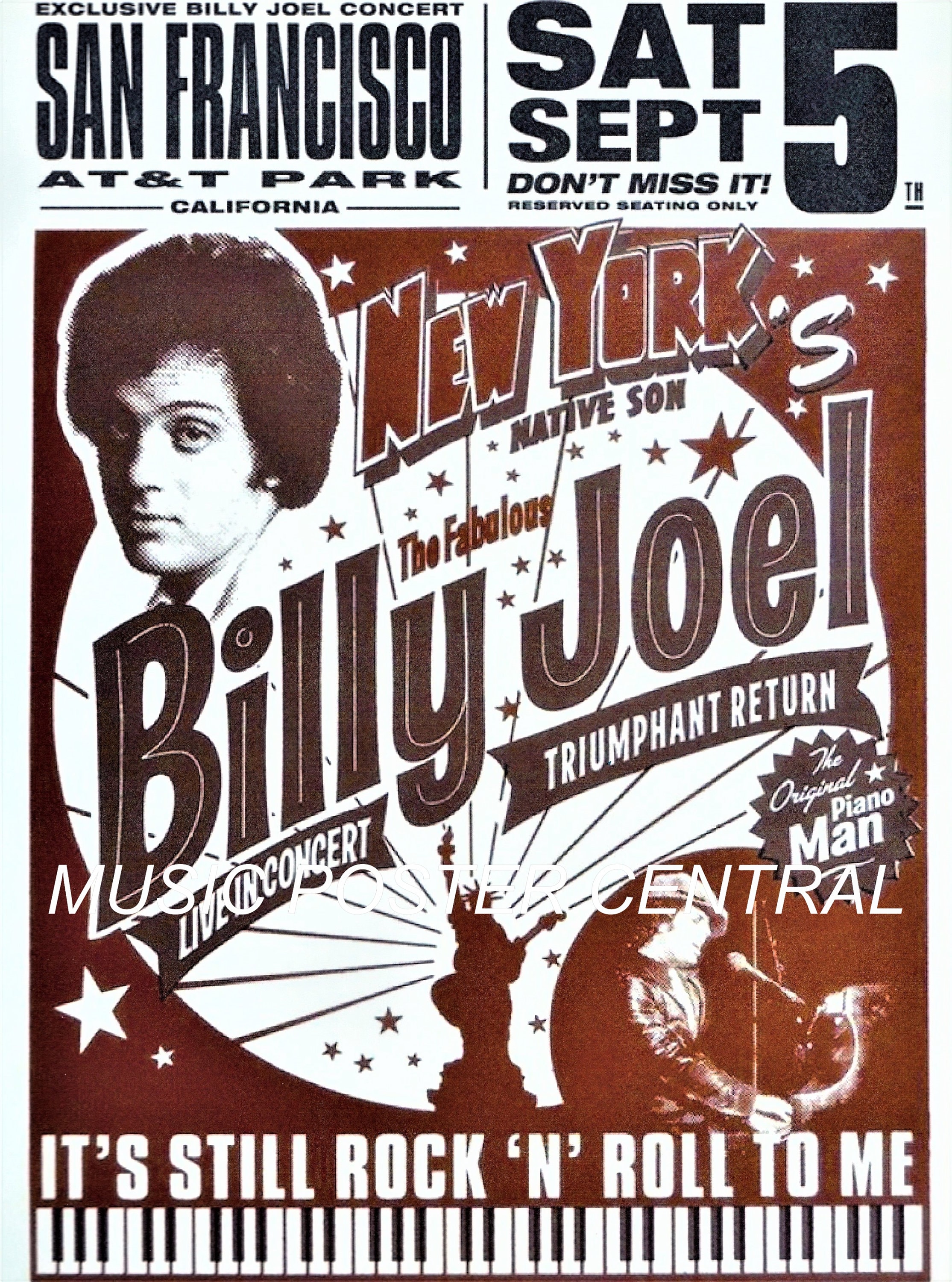 Billy Joel 11 X 17 Color Gloss Poster From San Francisco's - Etsy