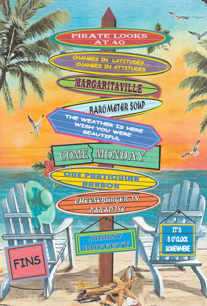 Jimmy Buffett you Personalize This Custom Tropical Directional Sign - Etsy