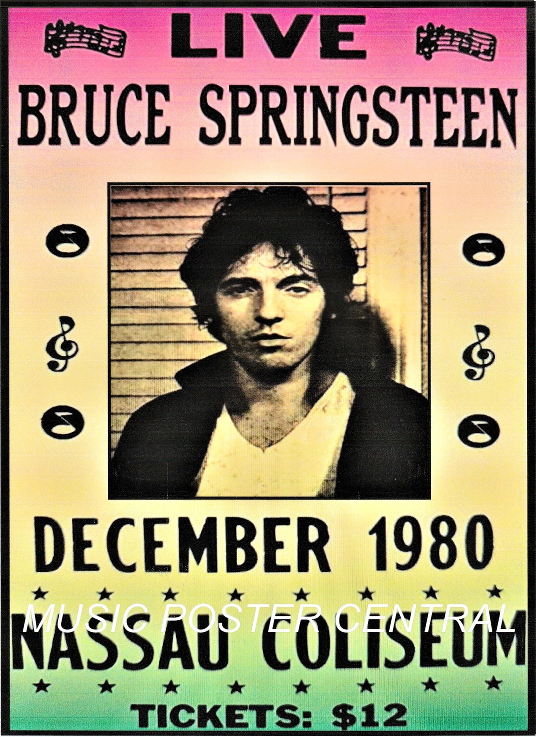 Bruc Springsteen 1980 Nassau Coliseum 11x14 Color Poster - Etsy