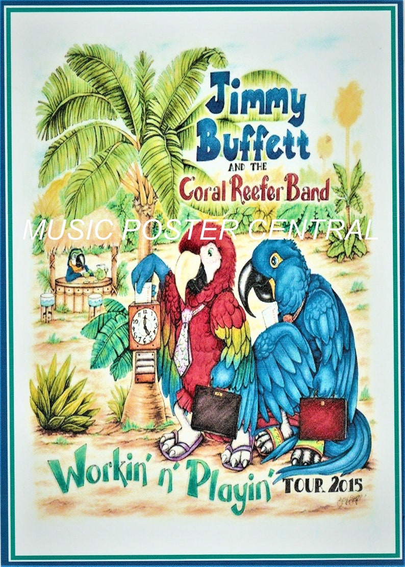 Jimmy Buffett Work'n N' Playin Tour 2015 11x14 Color - Etsy