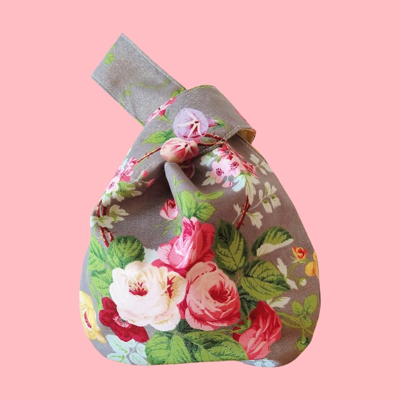 Knot Bag -pretty Retro Floral Print Purse or Project Bag - Etsy