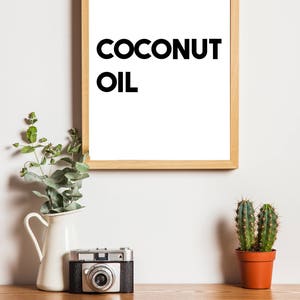 Coconut Oil Printable Quote Art Print Typography Printable Poster ...