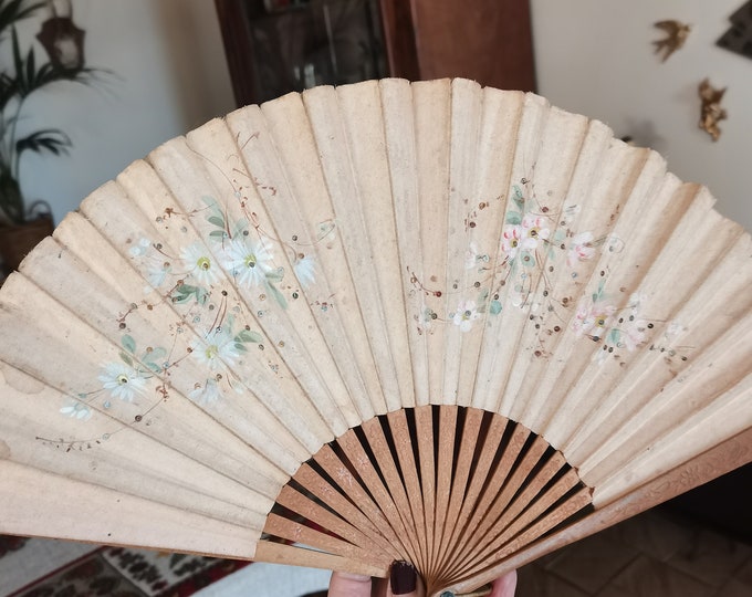 Vintage Antique 1880s 1890s 1900s Hand Painted Fan - Etsy