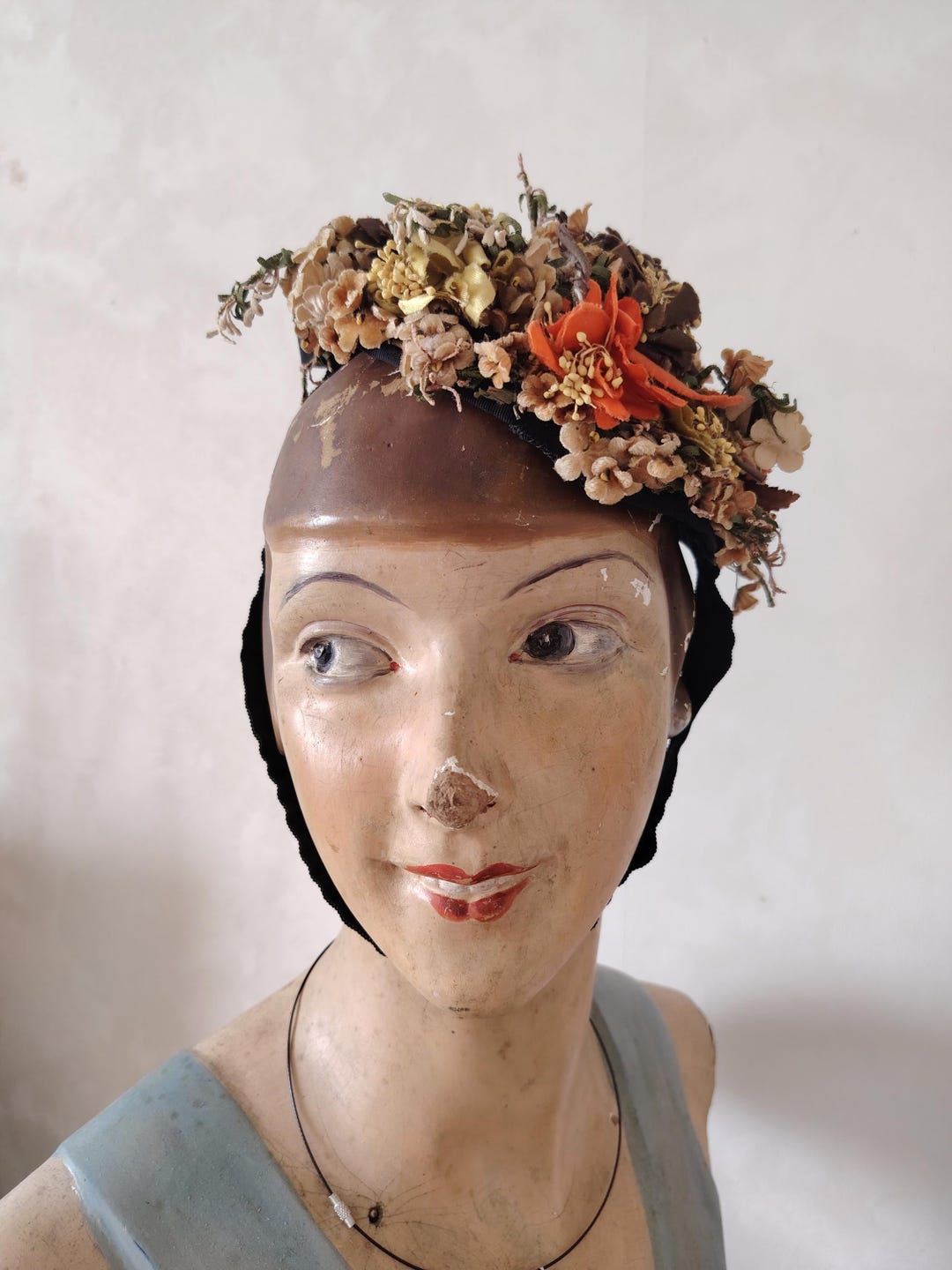 Vintage Antique 1910s 1920s Velvet Floral Bibi Hat French - Etsy