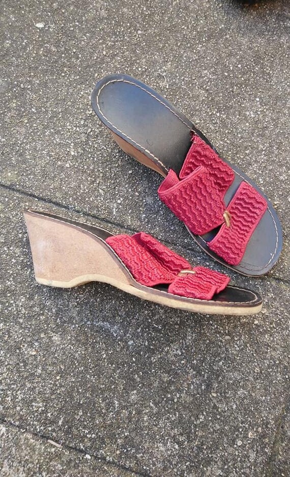 1950s pin up tiki wedges shoes - Gem