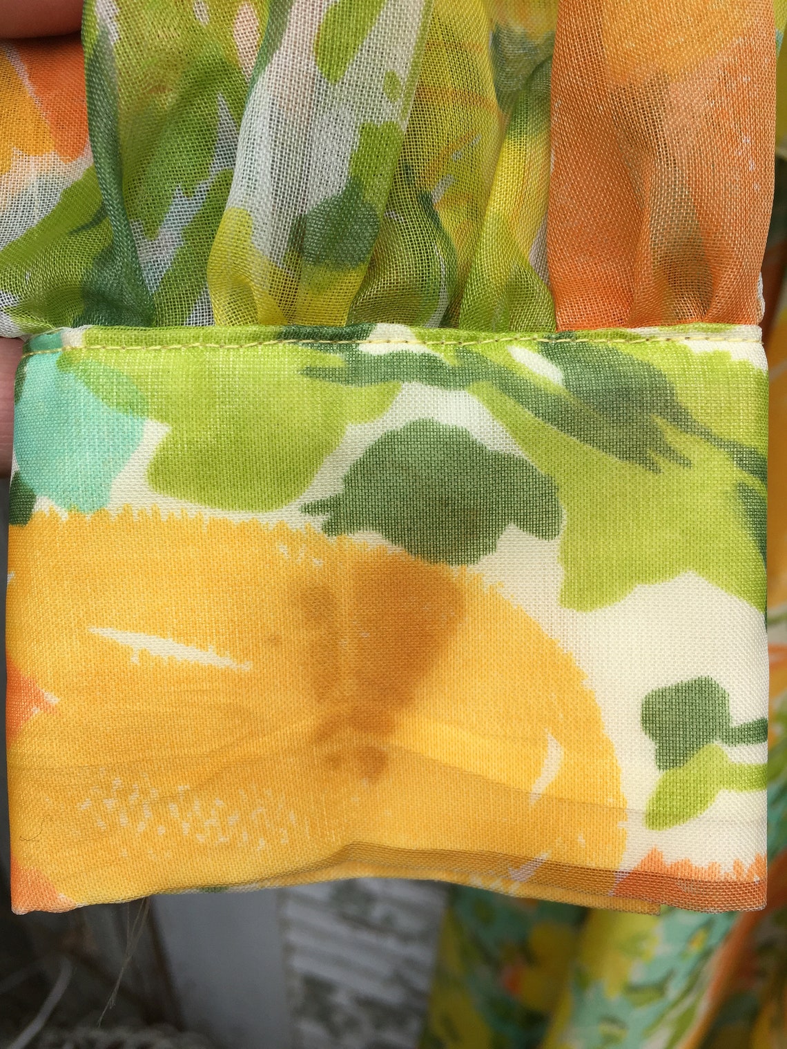 Citrus Color Floral Maxi Dress - Etsy